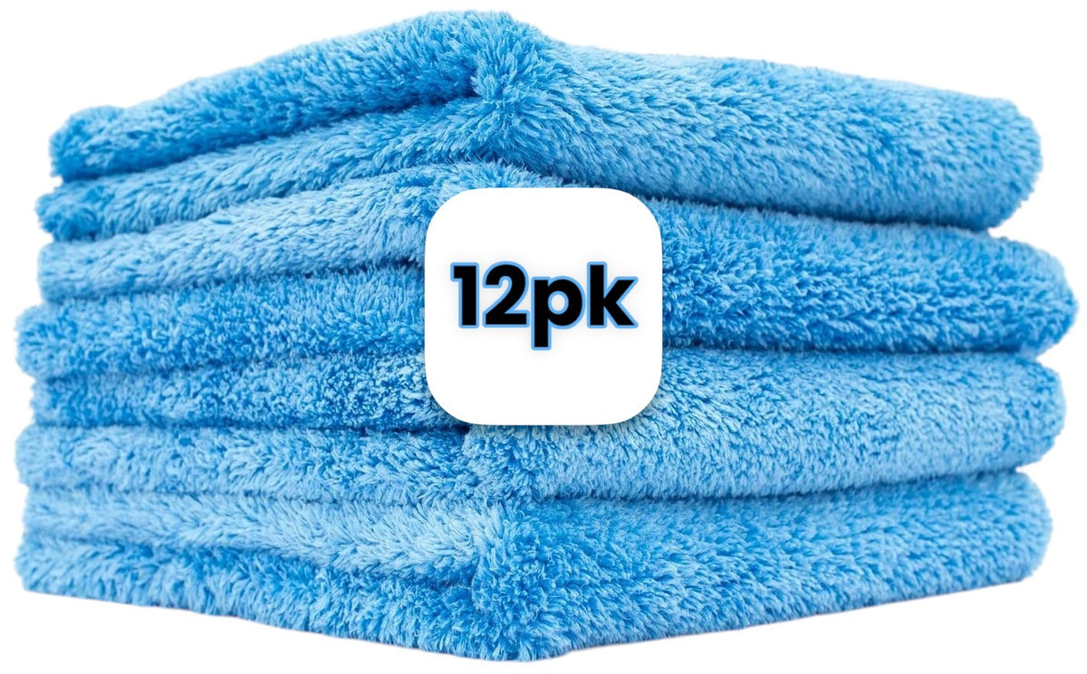 Soft Edgeless Ultra-Plush Microfiber Cloth - Blue 12pk